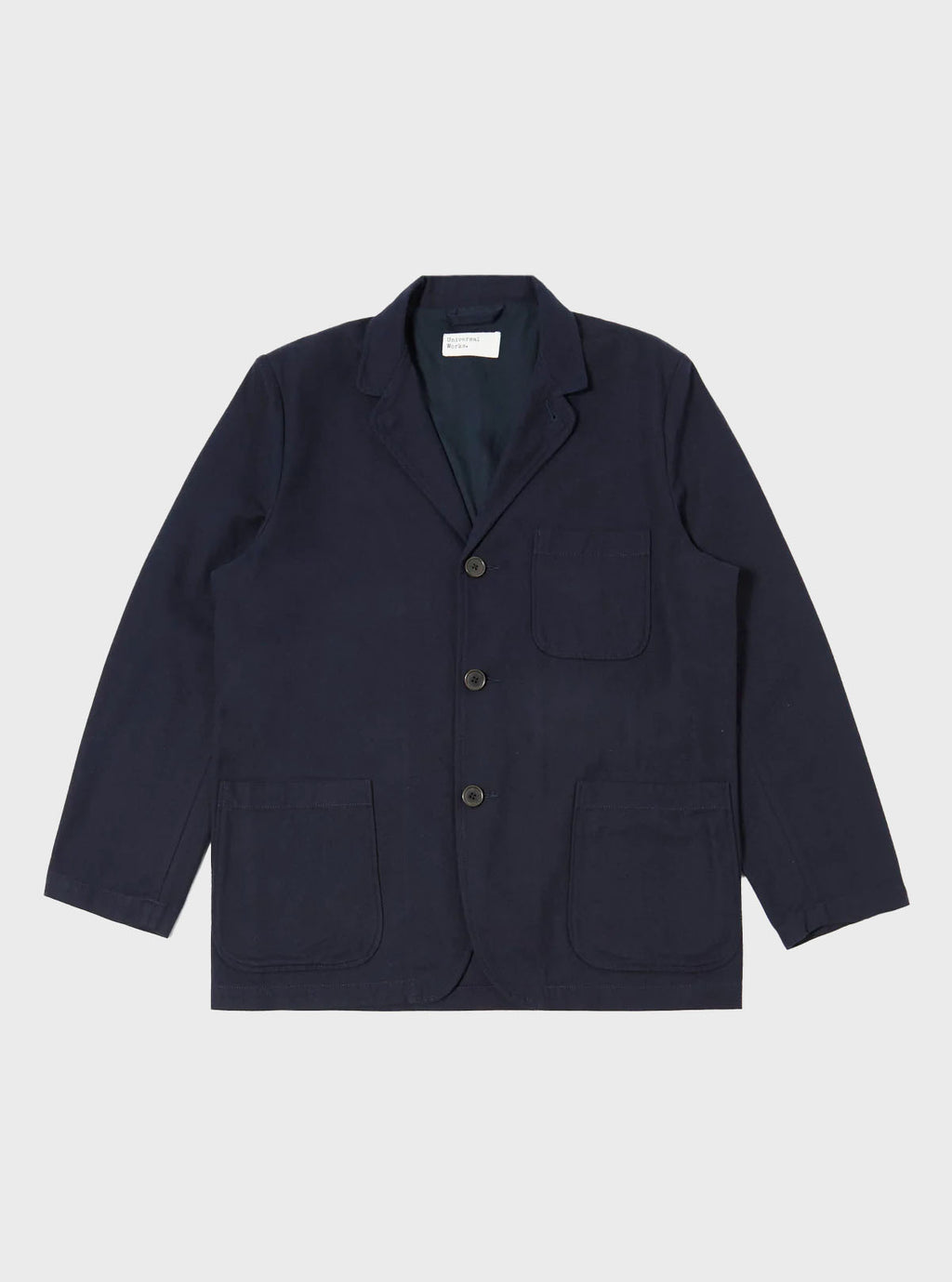 Universal Works Three Button Jacket in Navy Brushed Moleskin – Morgan ...
